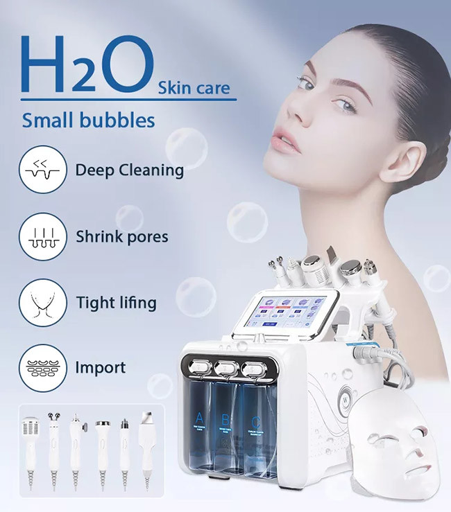 1Mhz Facial Spa Machine At Home 7 In 1 H2o2 Bubble Rf Skin Spa Beauty
