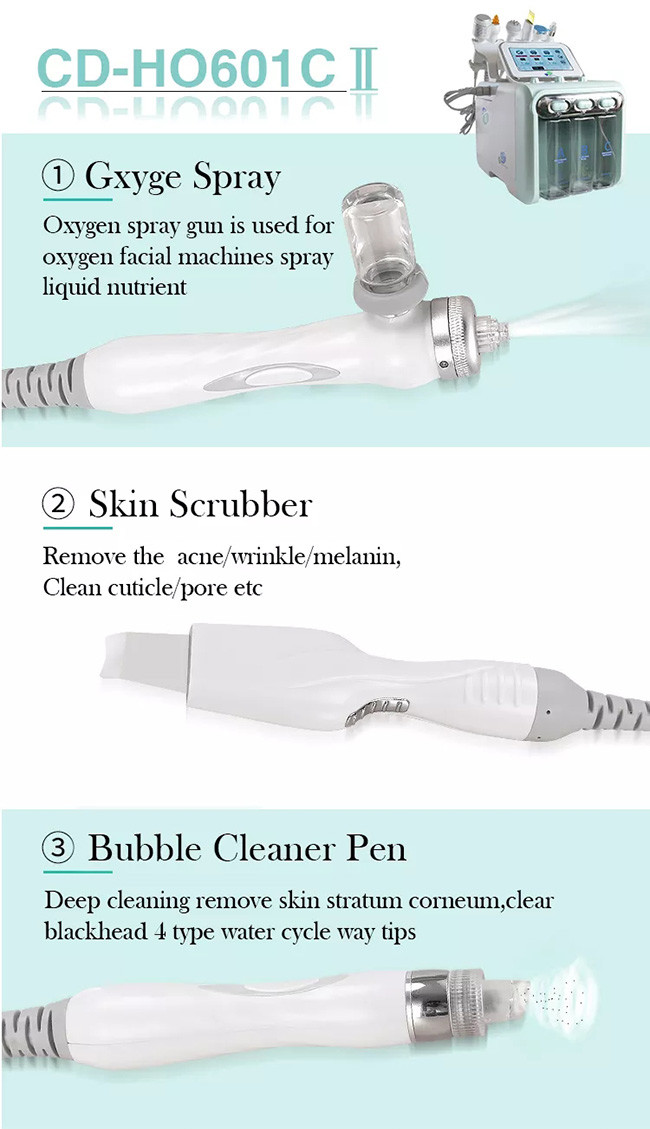 Facial Cleaning Machine 6 In 1 Oxygens H2O2 Small Bubble Facial Machine